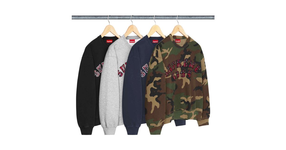 Plaid Arc Crewneck - SS26 - Supreme Drop List